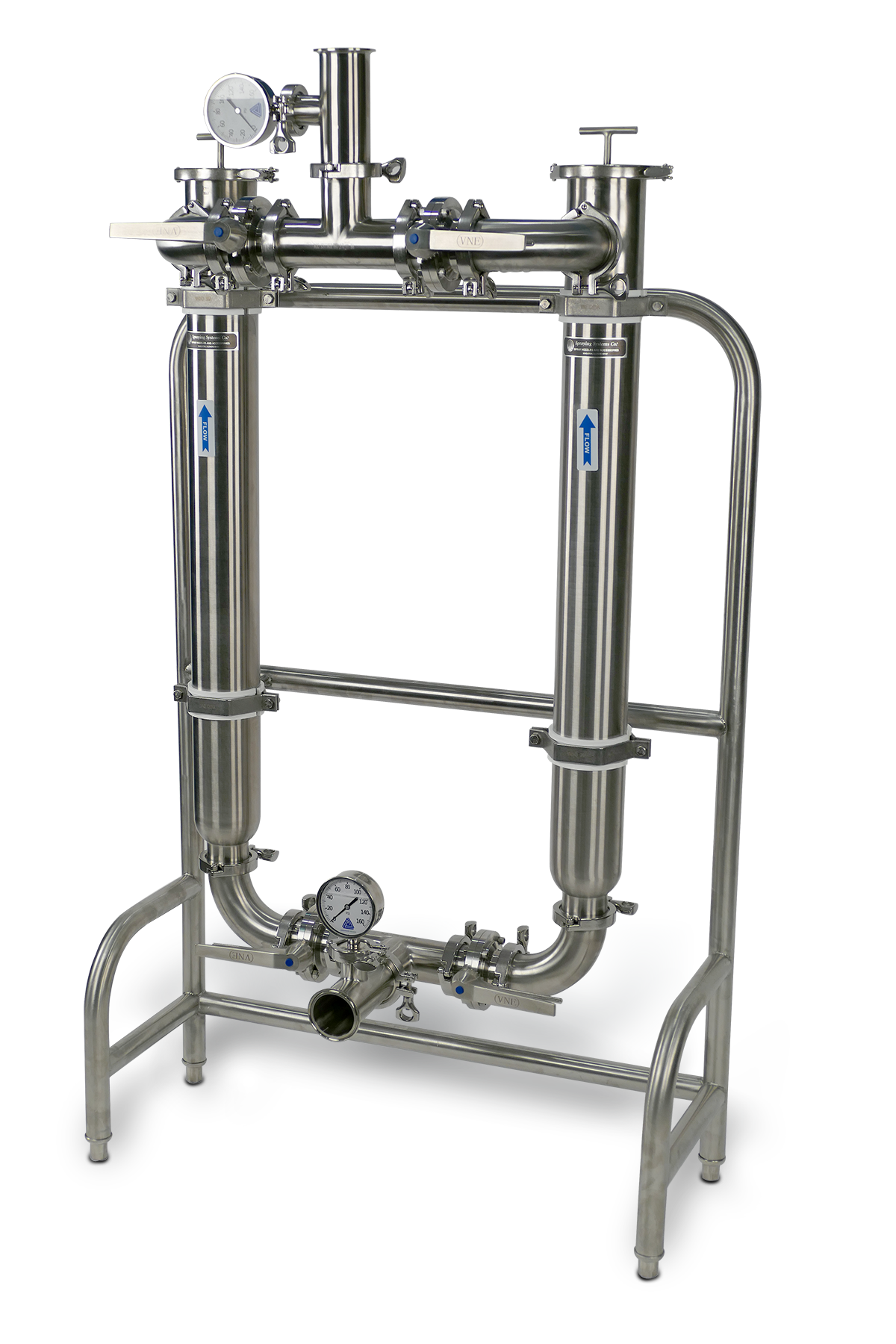 Dual Sanitary Strainer Assembly, 11200-STAND-4L | Spraying Systems Co.
