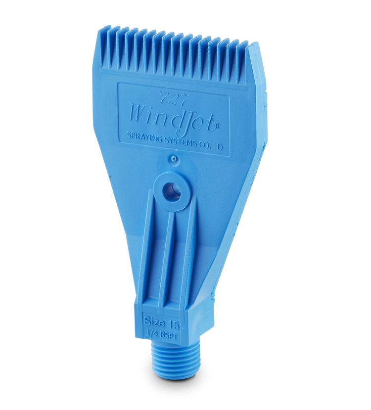 WindJet® Flat Fan Air Nozzle, Food Grade PVDF, DAAB727-1/4-KY-11-FC ...
